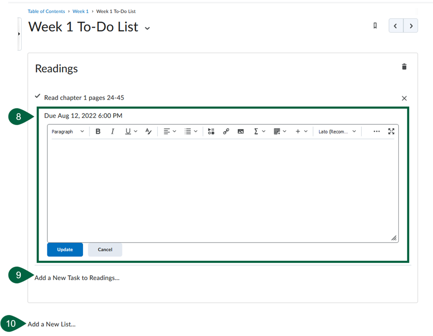 Creating a Checklist