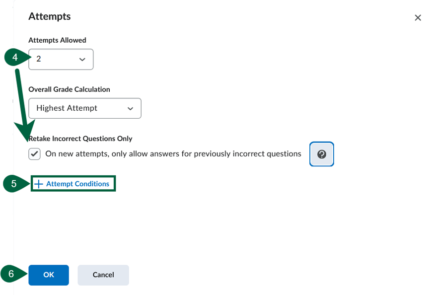 How to Set Up Retaking Incorrect Quiz Questions Only