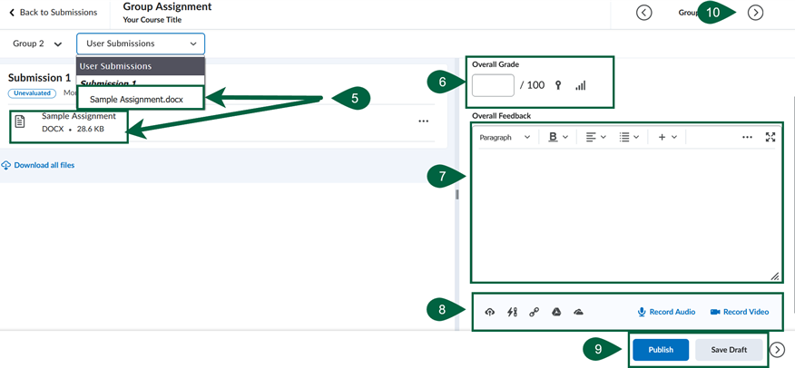 Grading an Assignment (Individual or Group)