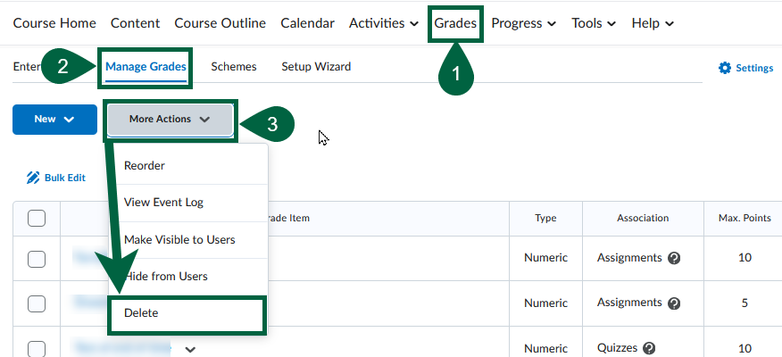 How to Clear Course Content