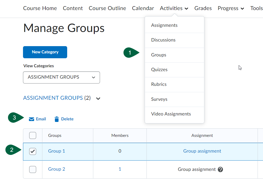 Email Students in a Group