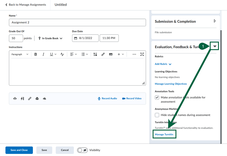 Enable Turnitin in an Assignment Enable Turnitin in an Assignment
