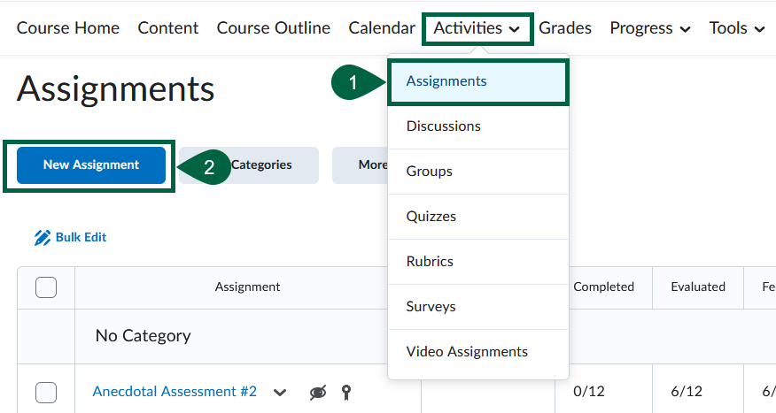 Creating an Assignment