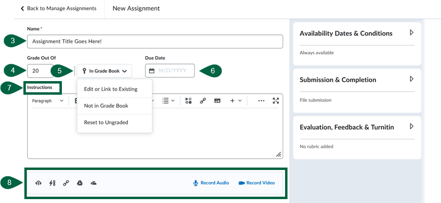 Creating an Assignment