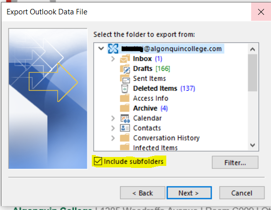 How do I create a PST file from Outlook