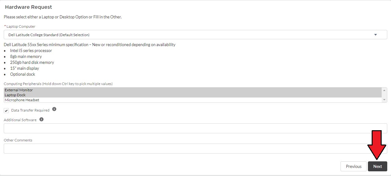 How to submit a Hardware Request or Return