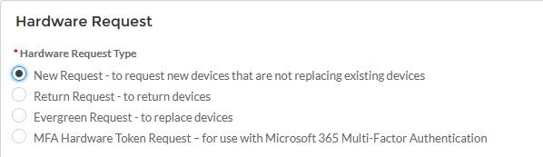 How to submit a Hardware Request or Return