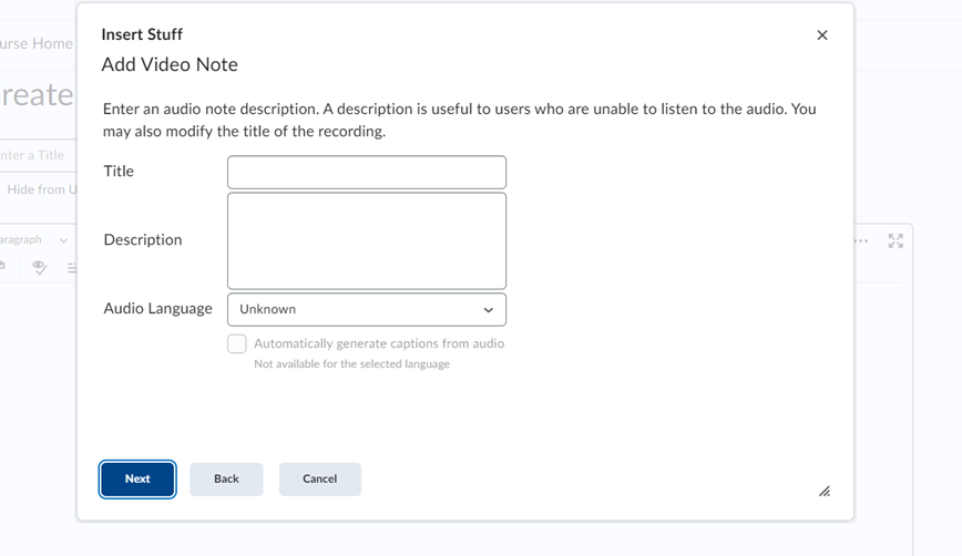 Using the Video Notes Tool in Brightspace