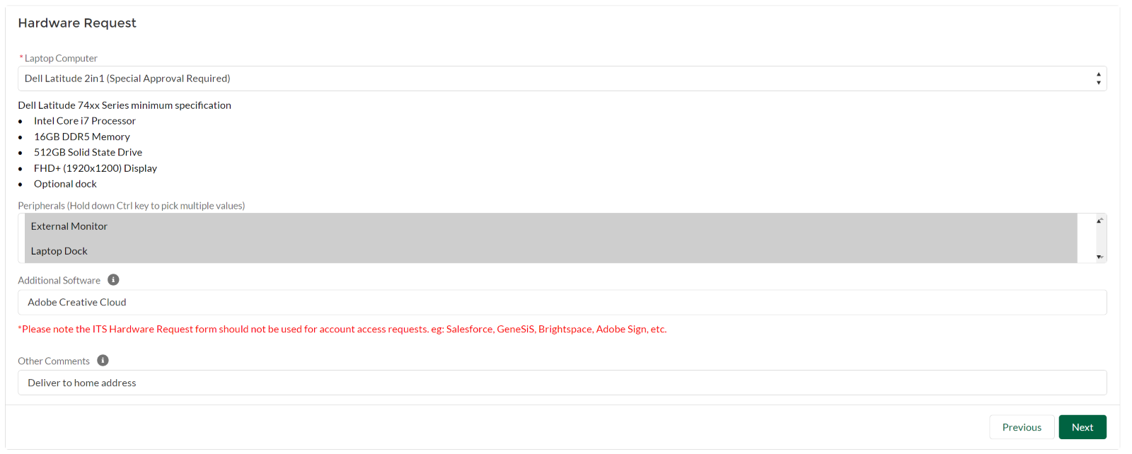How to submit a Hardware Request or Return