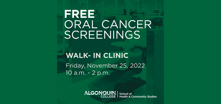 Free oral cancer screenings - walk-in clinic - Events Detail